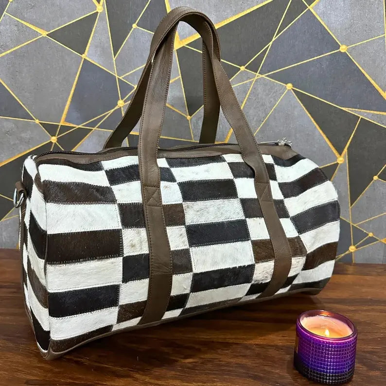 Large Cowhide Duffel Bag – Cowhide Kingdom